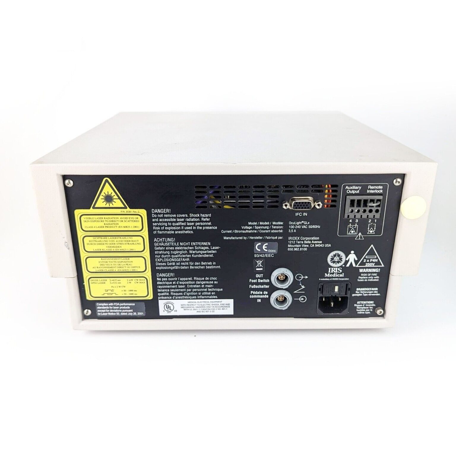 Iris Medical Oculight GLx 532nm Laser Ophthalmic Retina Iridex Lumenis ...