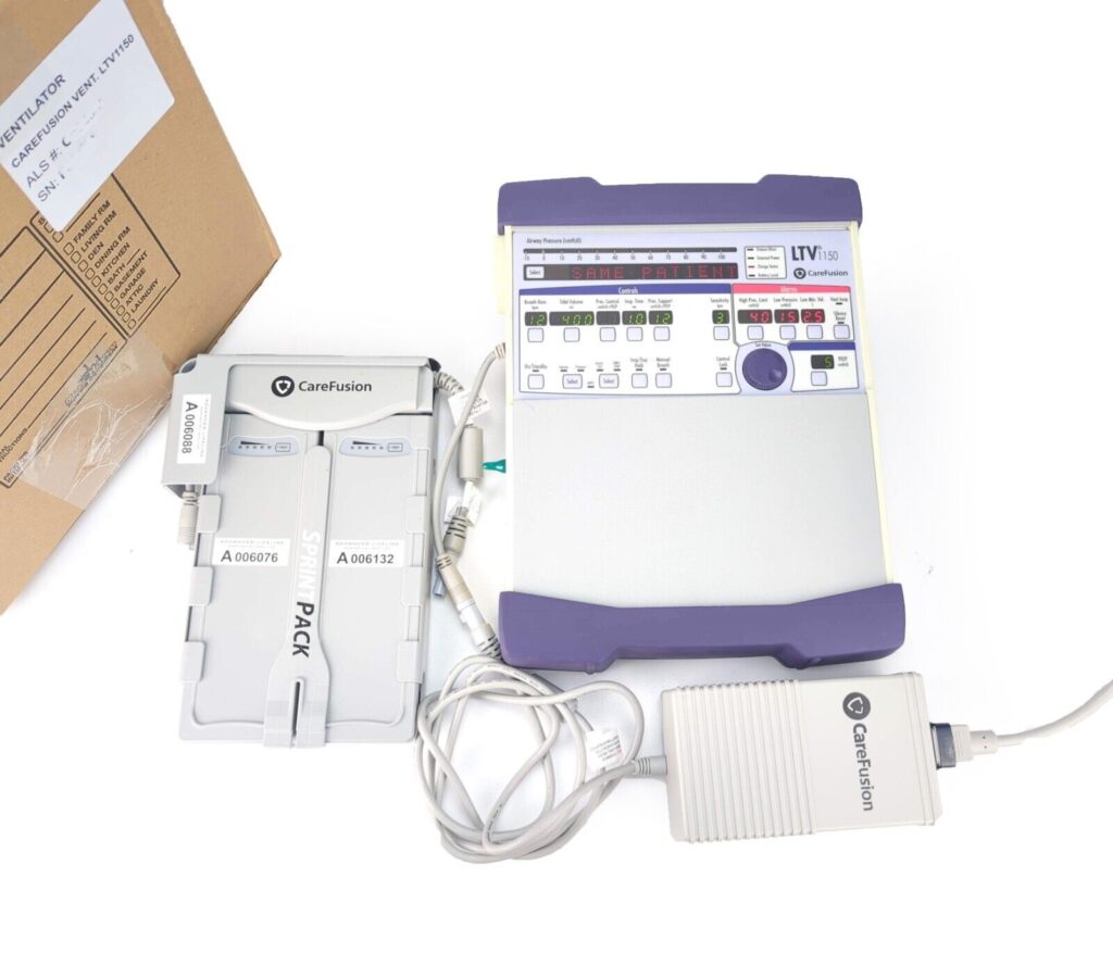 CareFusion LTV 1150 Ventilator w/ 21494-201 Battery Pack & Power Supply ...