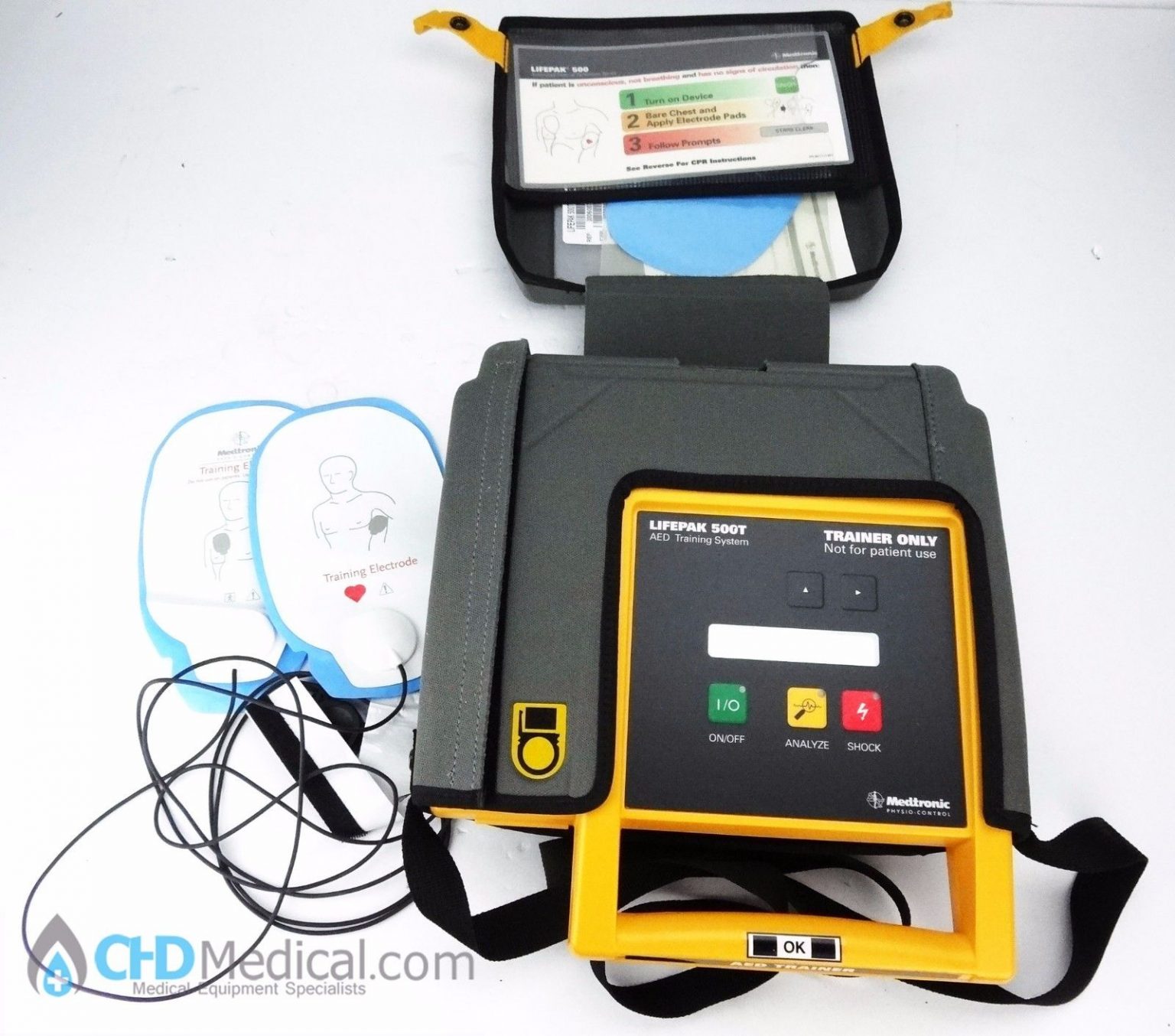 Medtronic Lifepak 500T AED Training System with Battery, Pads, Case ...
